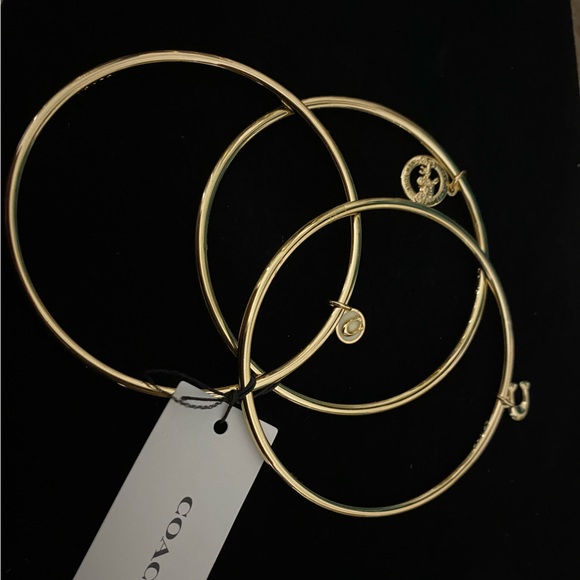 Coach | Jewelry | Coach 3piece Signature Charm Bangle Bracelet Set Nwt ...